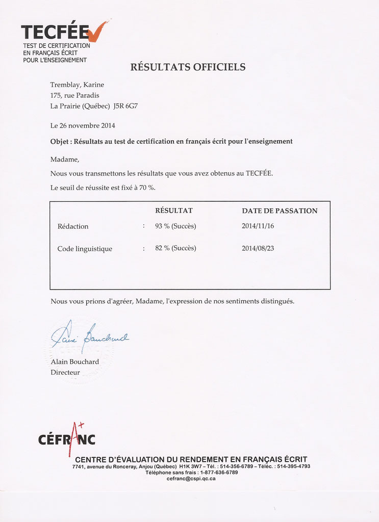 Les Tests de certification en français écrit pour l'enseignement - Site ...