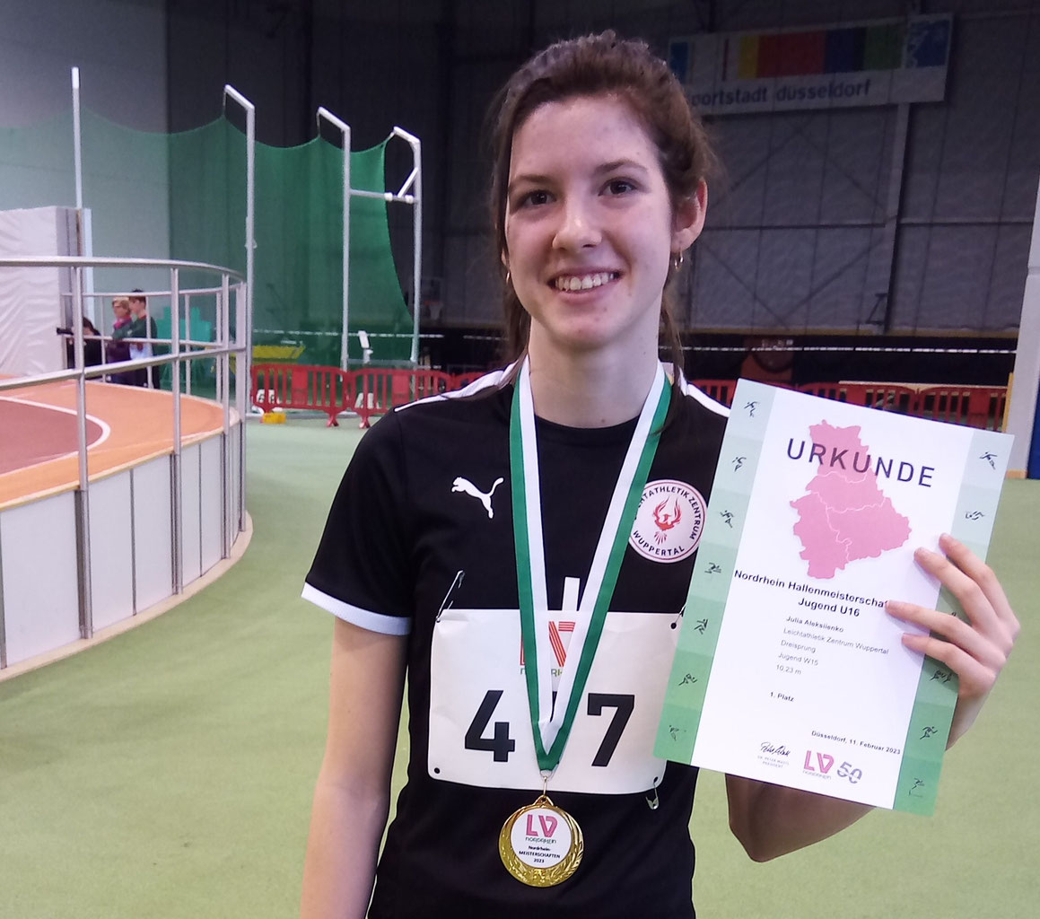Julia Aleksiienko U16-Nordrheinmeisterin im Dreisprung - Leichtathletik ...