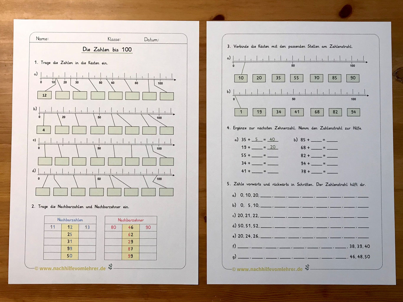 Zahlen bis 100 - nachhilfevomlehrer.de