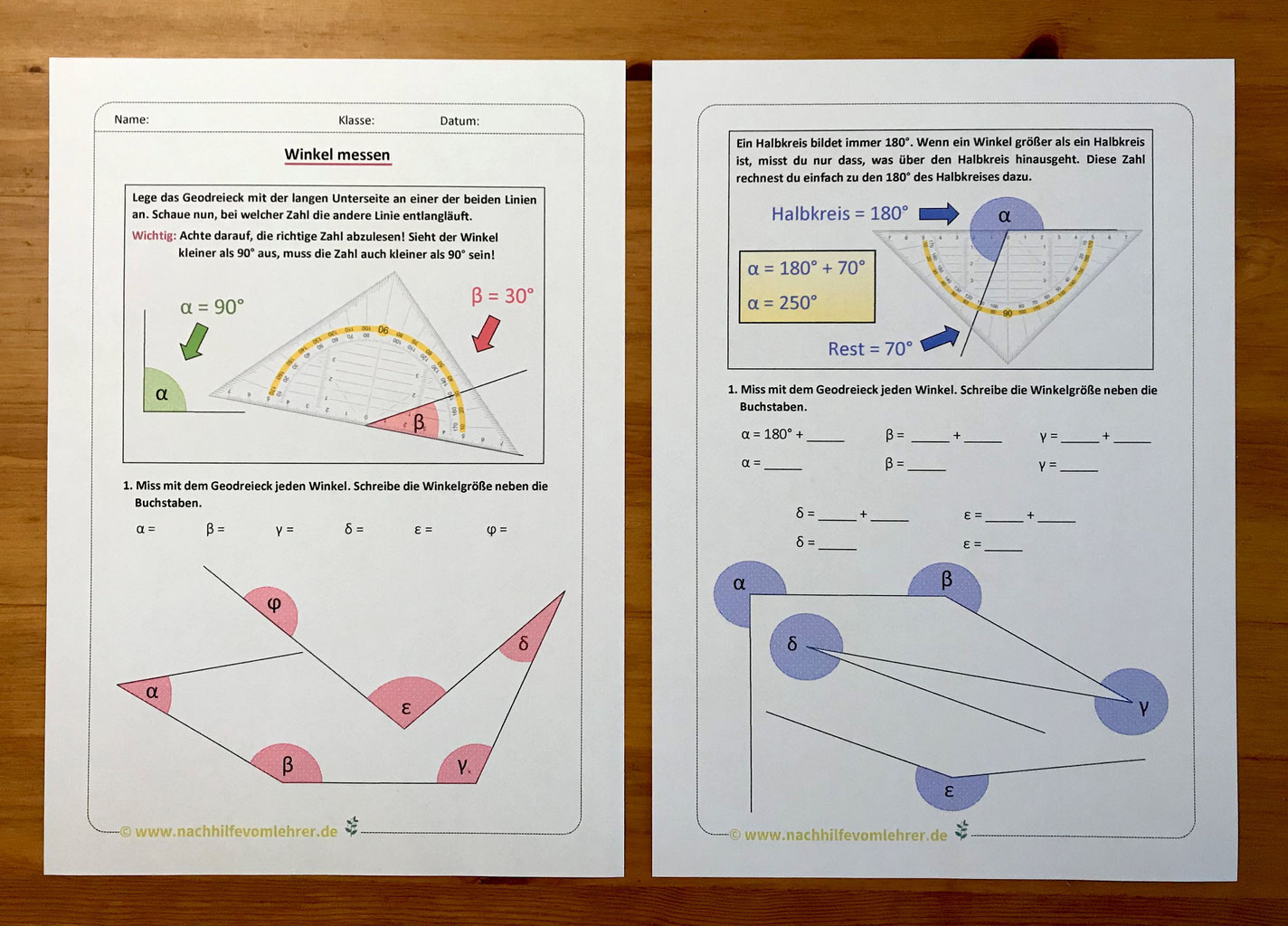 Winkel Klasse 5 - nachhilfevomlehrer.de