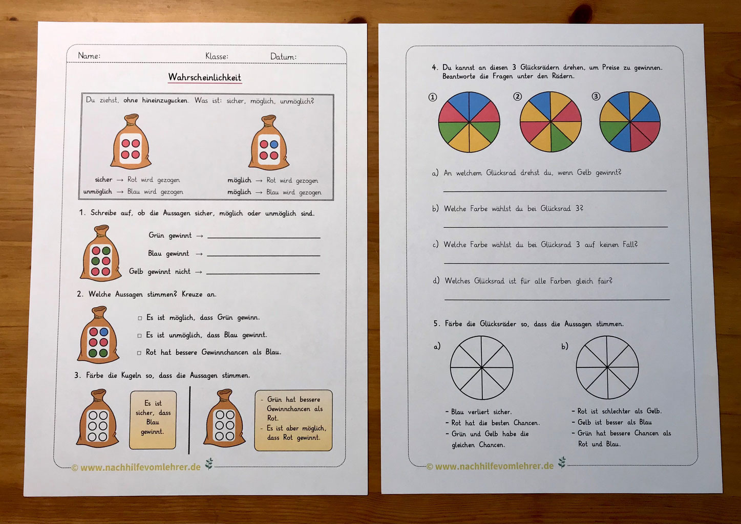 Stochastik Klasse 3 - Daten und Wahrscheinlichkeit - nachhilfevomlehrer.de