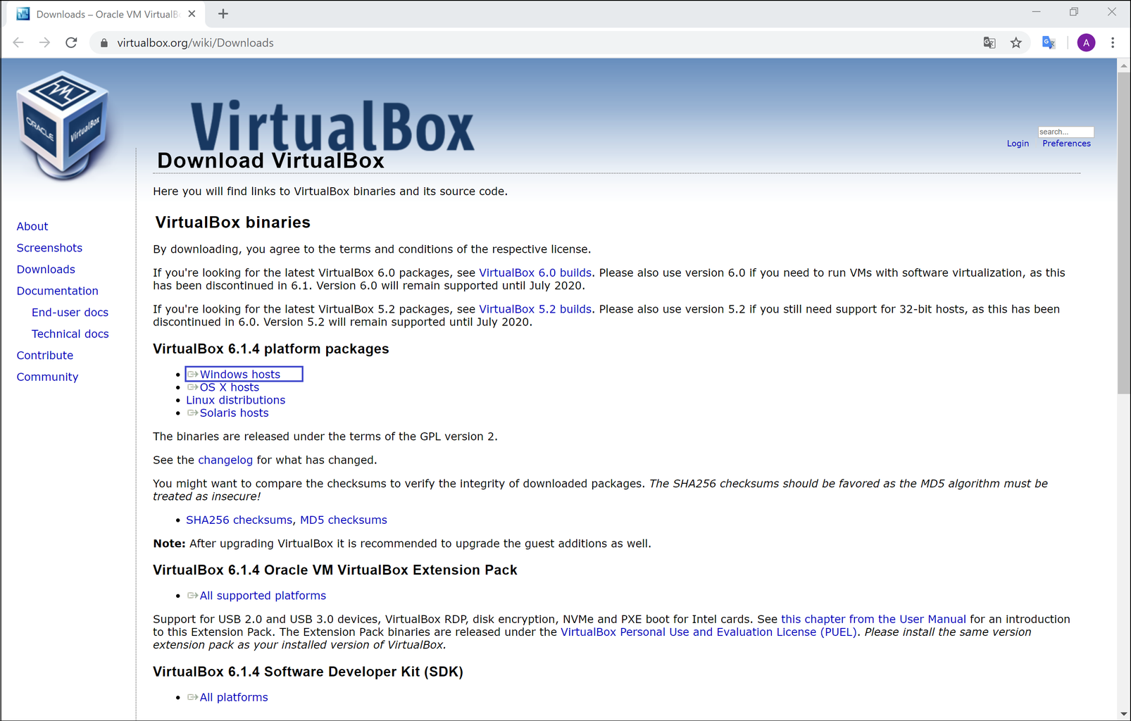 Virtual Box - Programming & IT School