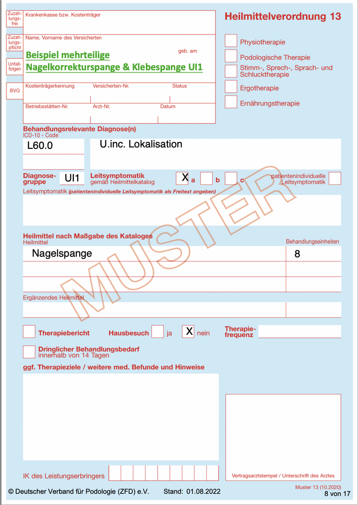 Vorlage für Spangen-Rezept - Intensive Desinfektionsmaßnahmen für Ihre ...