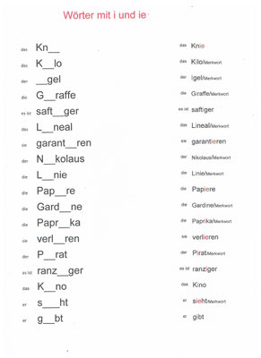 Die Rechtschreibregel mit " i" und "ie" - ullaslerntherapies Webseite!