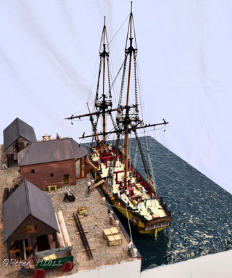HM Sloop Wolf am Werftquai Port Chatham um 1760 1:96 - mein-modellbaus ...