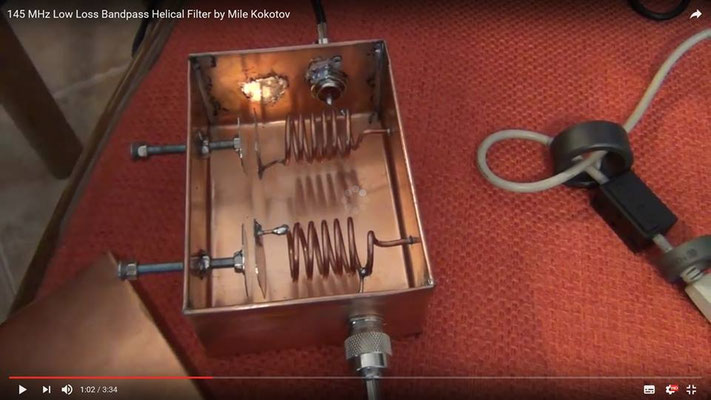 145 MHz Low Loss Bandpass Helical Filter - Benvenuti su OfficinaHF!