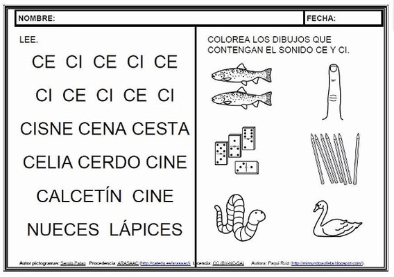 Sílabas Ce Ci - Página web de ajedrezuncuentofantastico