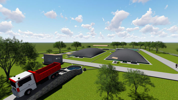 Lagoon digester - biogas plant - Covered lagoon digester - German ...