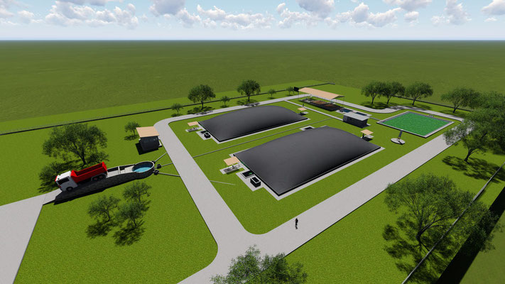 Lagoon digester - biogas plant - Covered lagoon digester - German ...