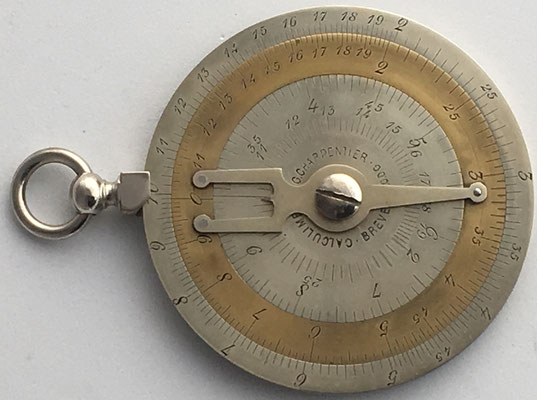regla circular, circular slide rule - antiques calculating instruments
