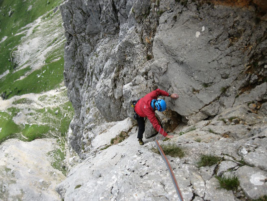 Scharnitzspitze Direkte Südwand "Spitzenstätter/Baldauf" - bergauf ...