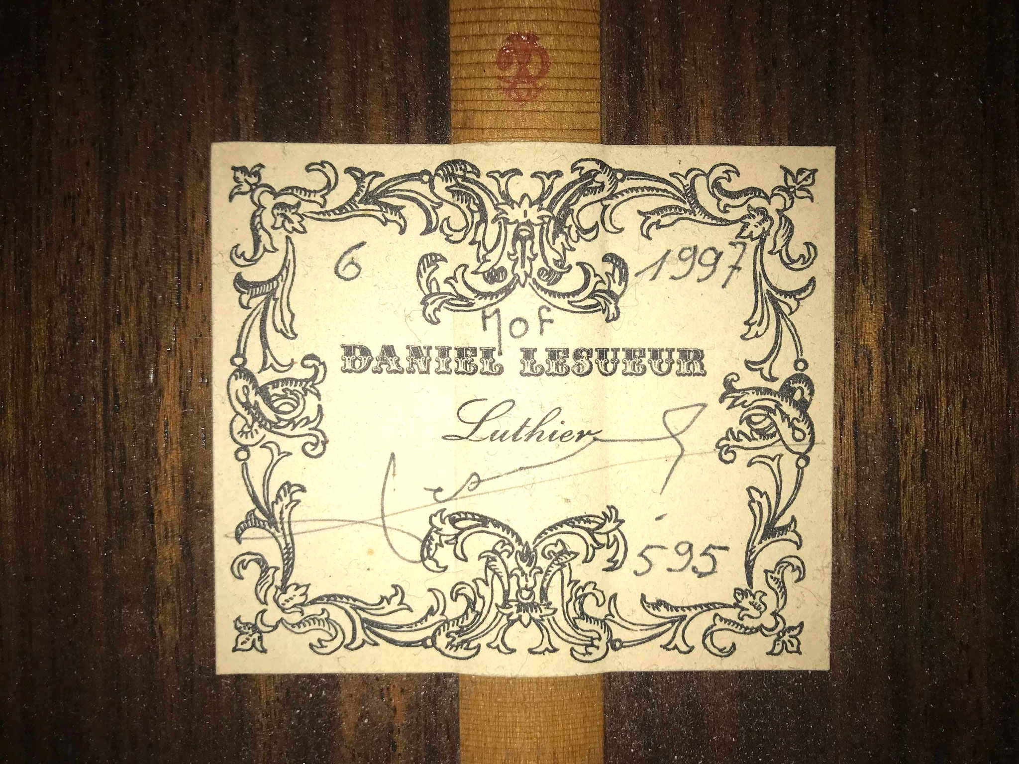 Daniel Lesueur 1997 - Classical Guitar - Galerie des Luthiers