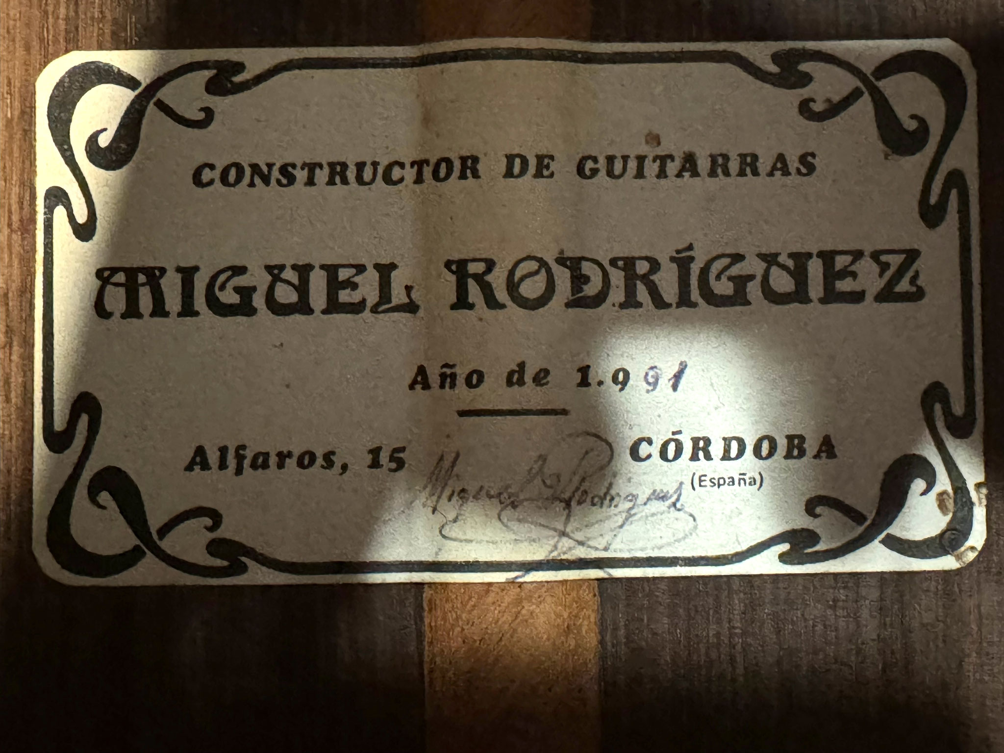 Miguel Rodríguez 1991 - Classical Guitar - Galerie des Luthiers