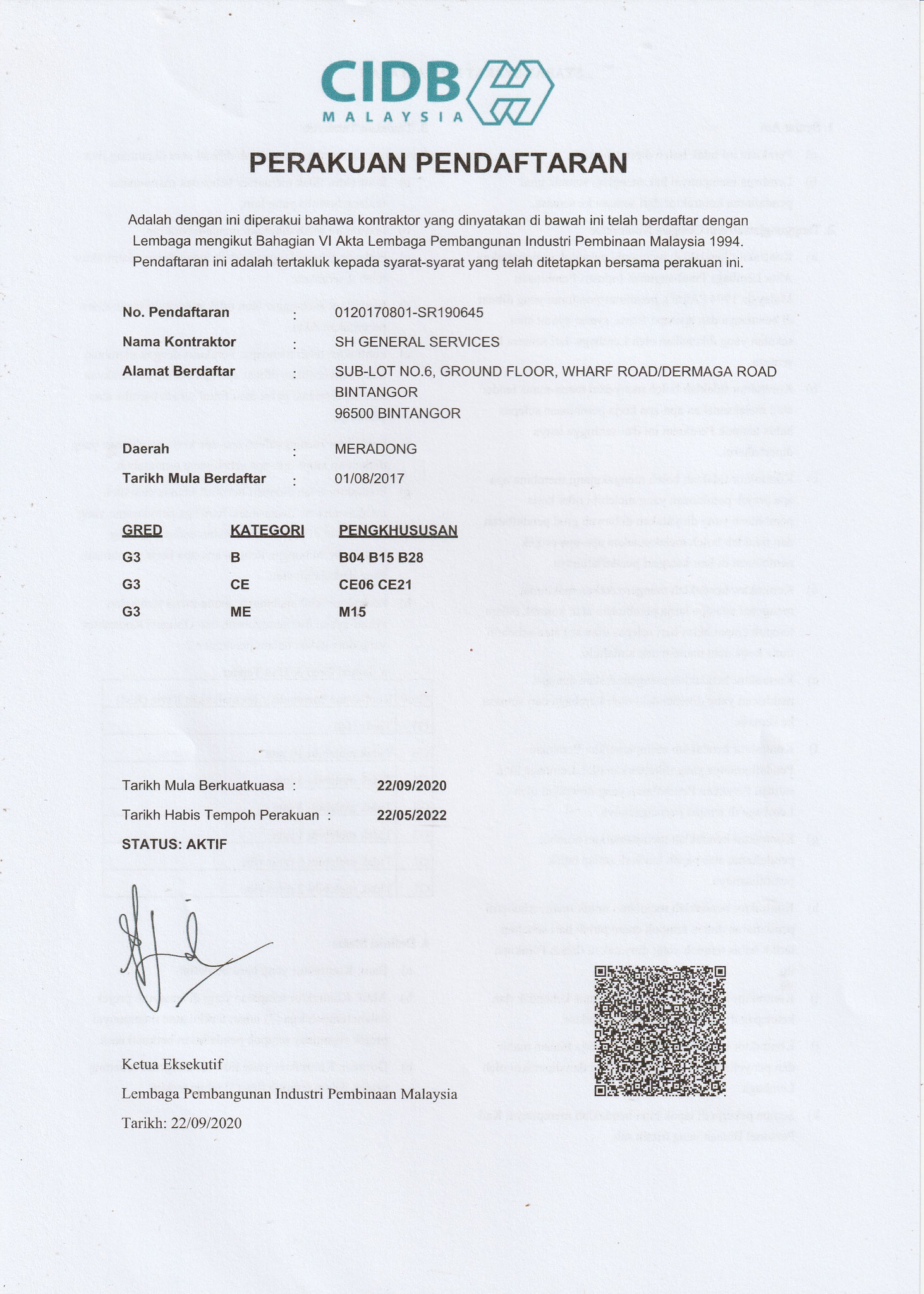 CIDB & Score - shgeneralservices