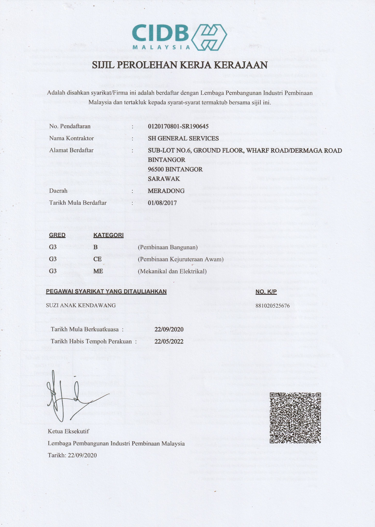 CIDB & Score - shgeneralservices