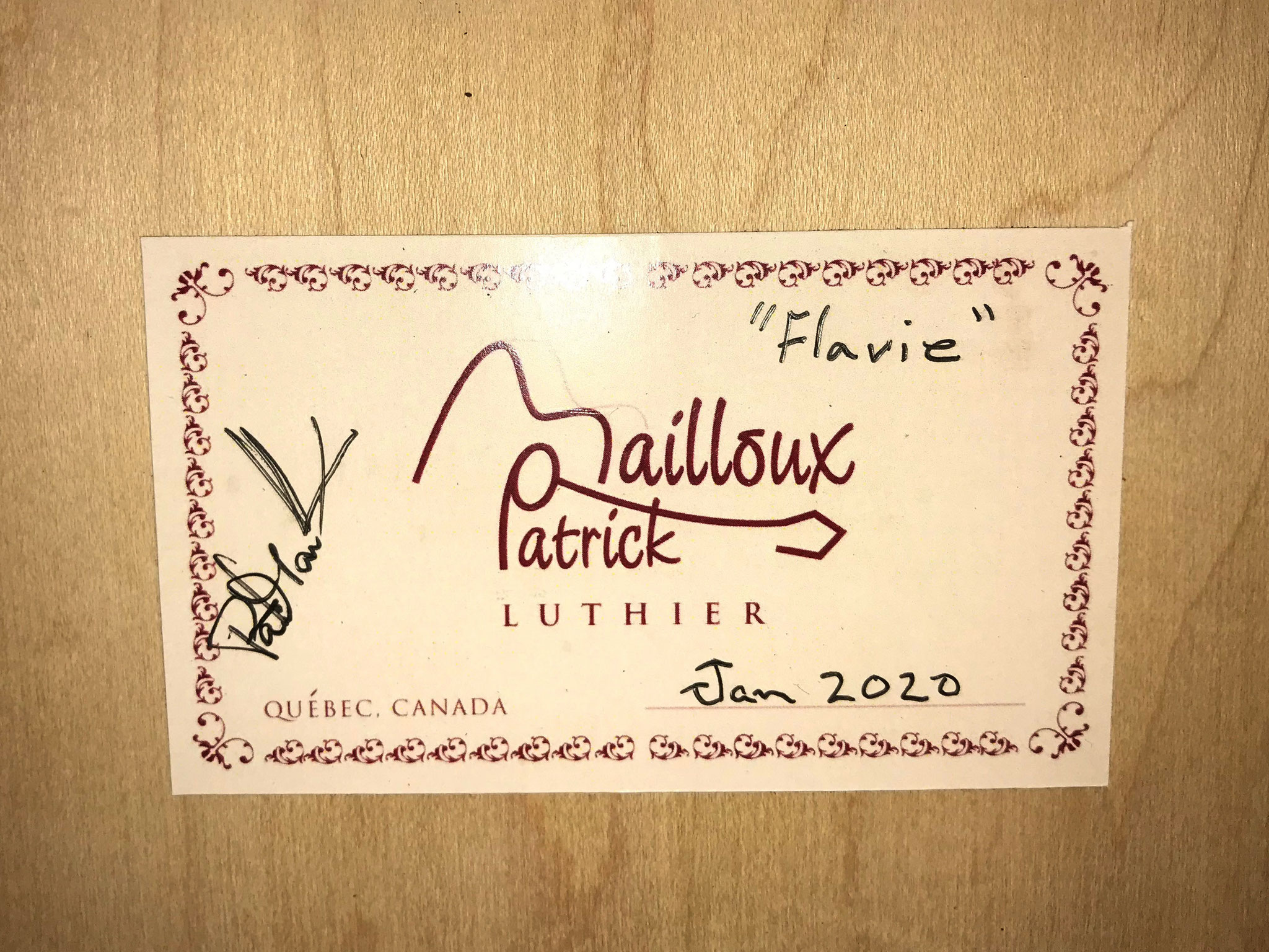 Patrick Mailloux 2020 - guitare classique - Galerie des Luthiers