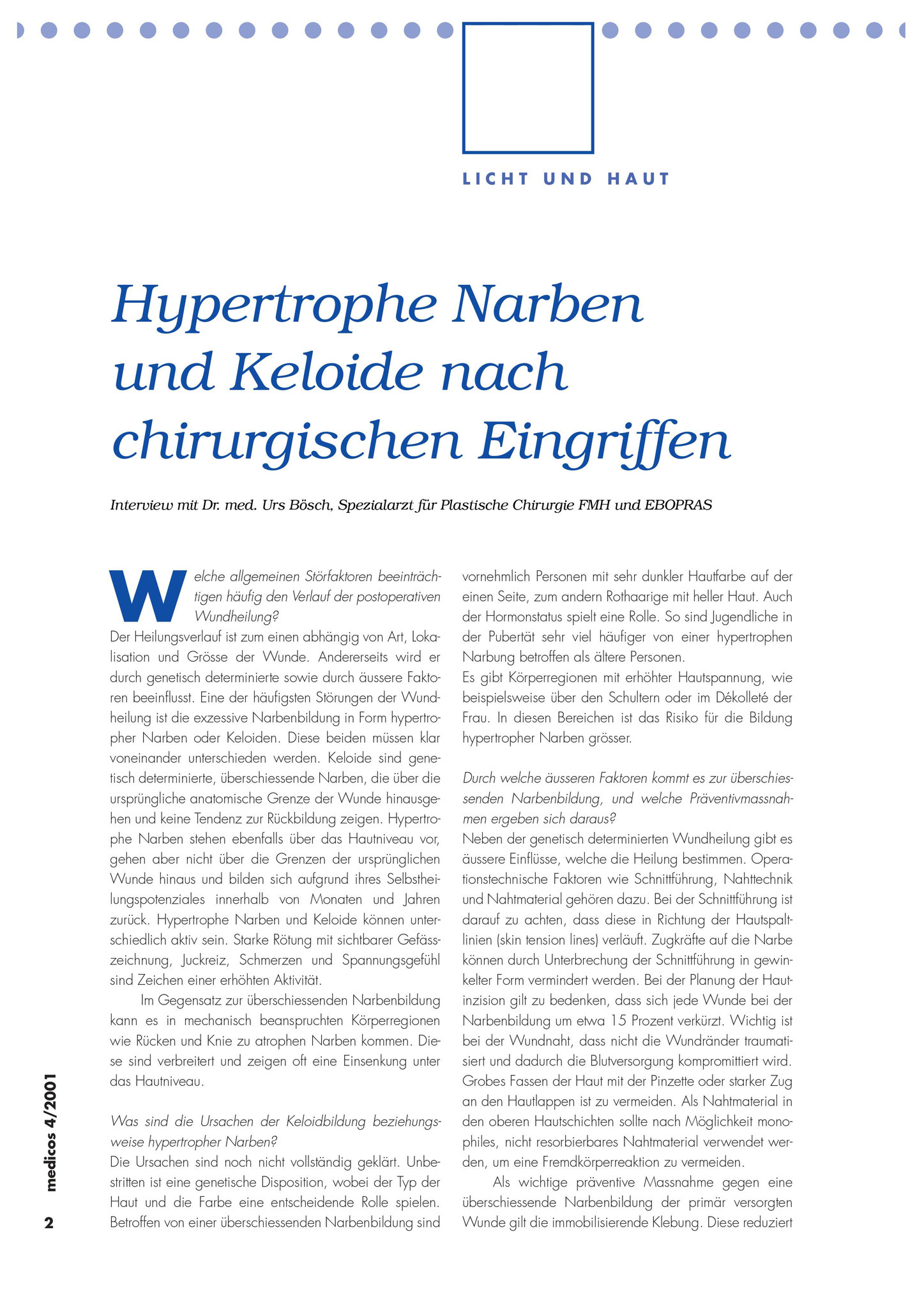 Hypertrophe Narben und Keloide nach chirurgischen Eingriffen - MEON ...