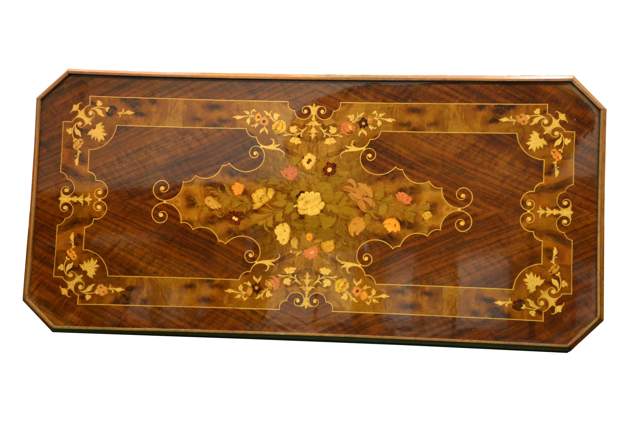 sorrento inlay game table - Melany inlaid wood work