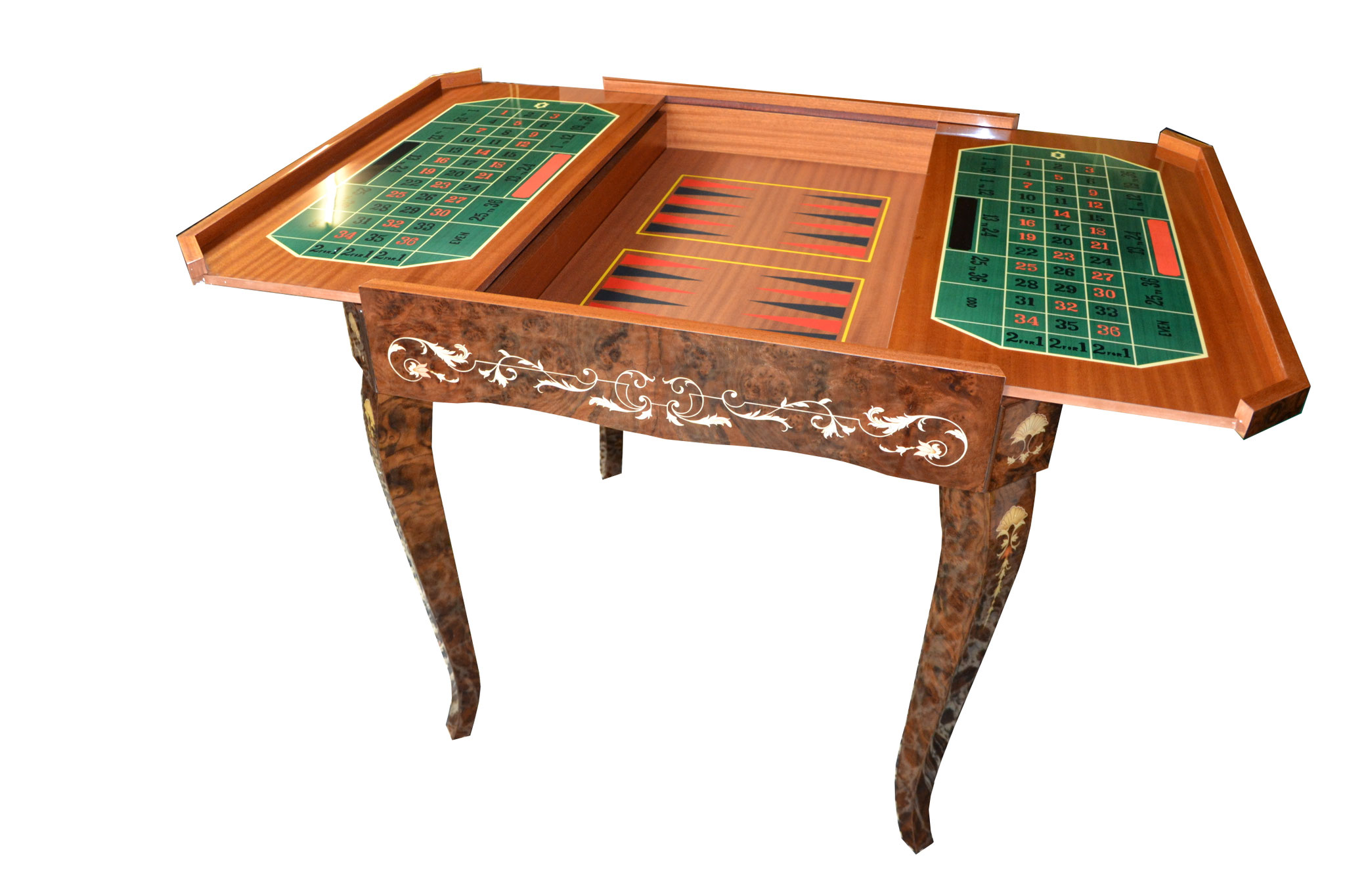 sorrento inlay game table - Melany inlaid wood work