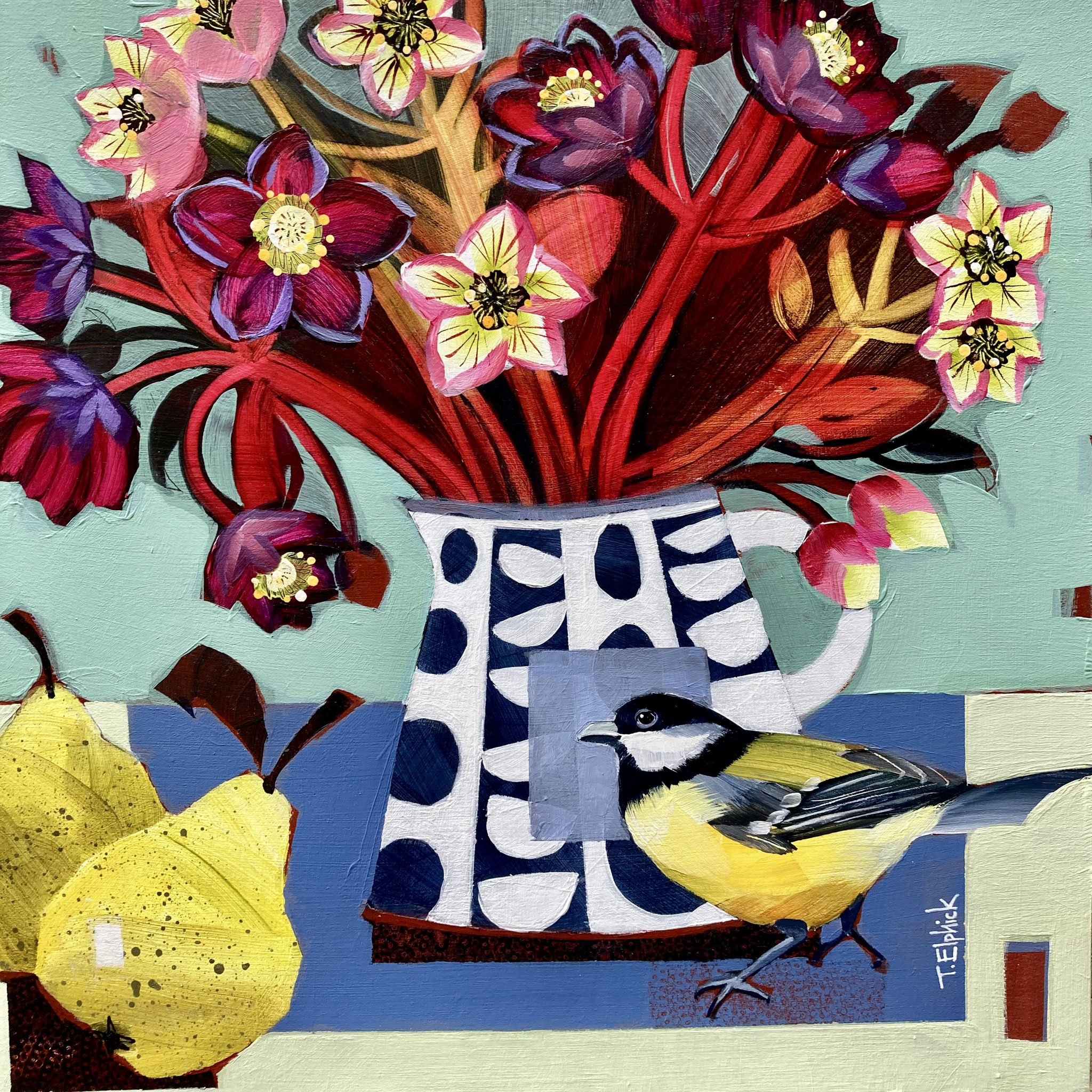 Still Life with Birds - Tracey Elphick Mixed Media Artist Cirencester