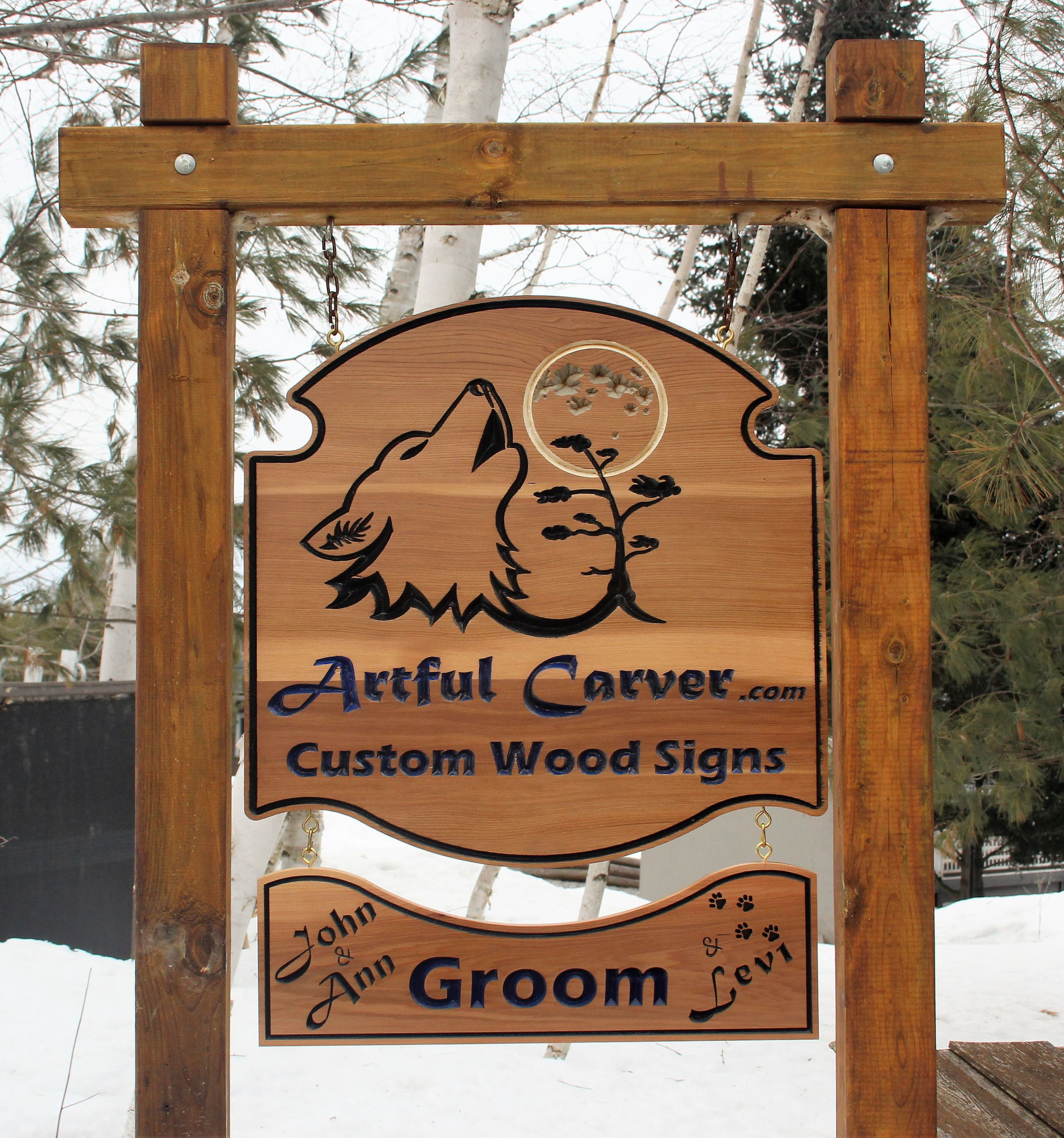 How to hang your sign. - Artful Carver Custom Wood Signs