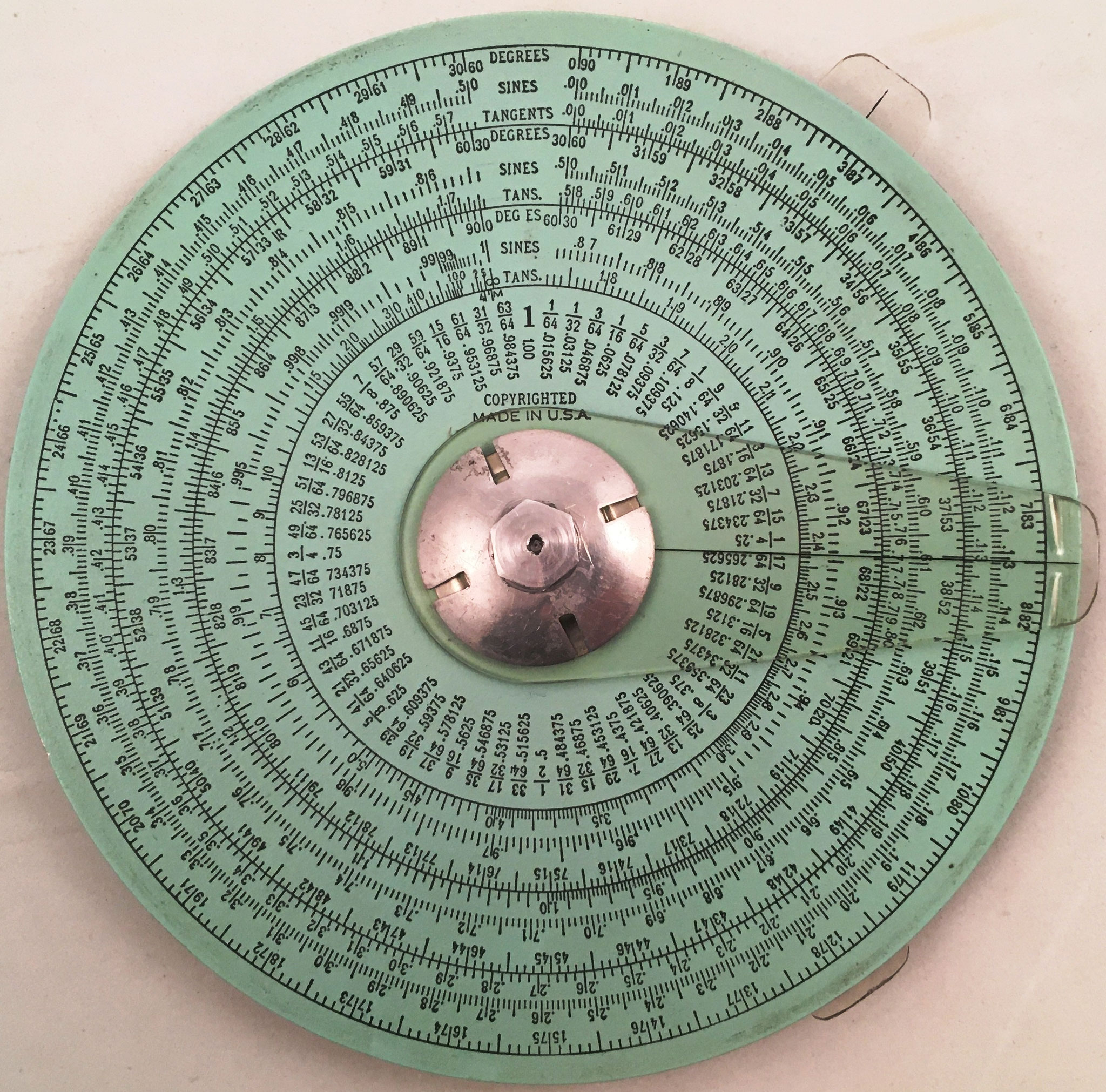 regla circular, circular slide rule - antiques calculating instruments ...