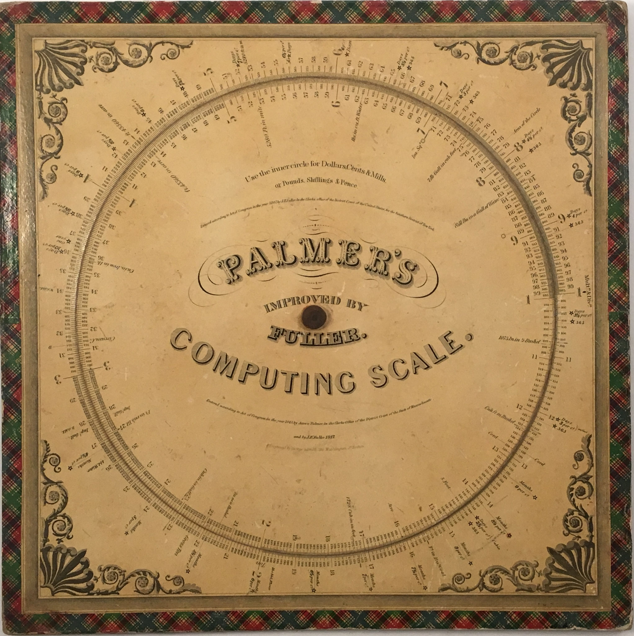 regla circular, circular slide rule - antiques calculating instruments, perez prados ...