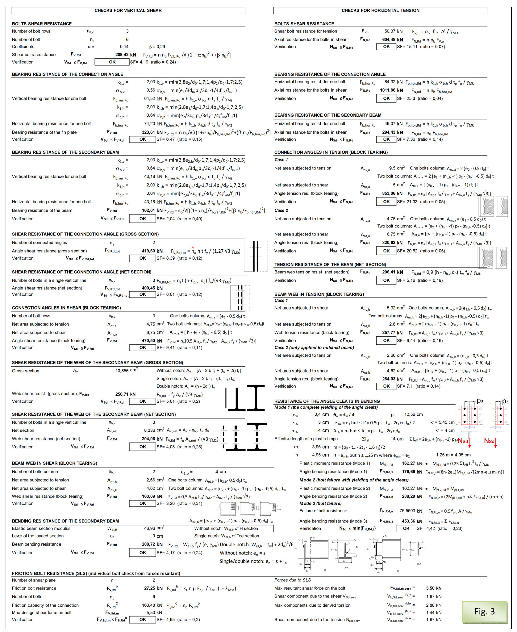 Clip angles connection - mec Engineering Spreadsheets