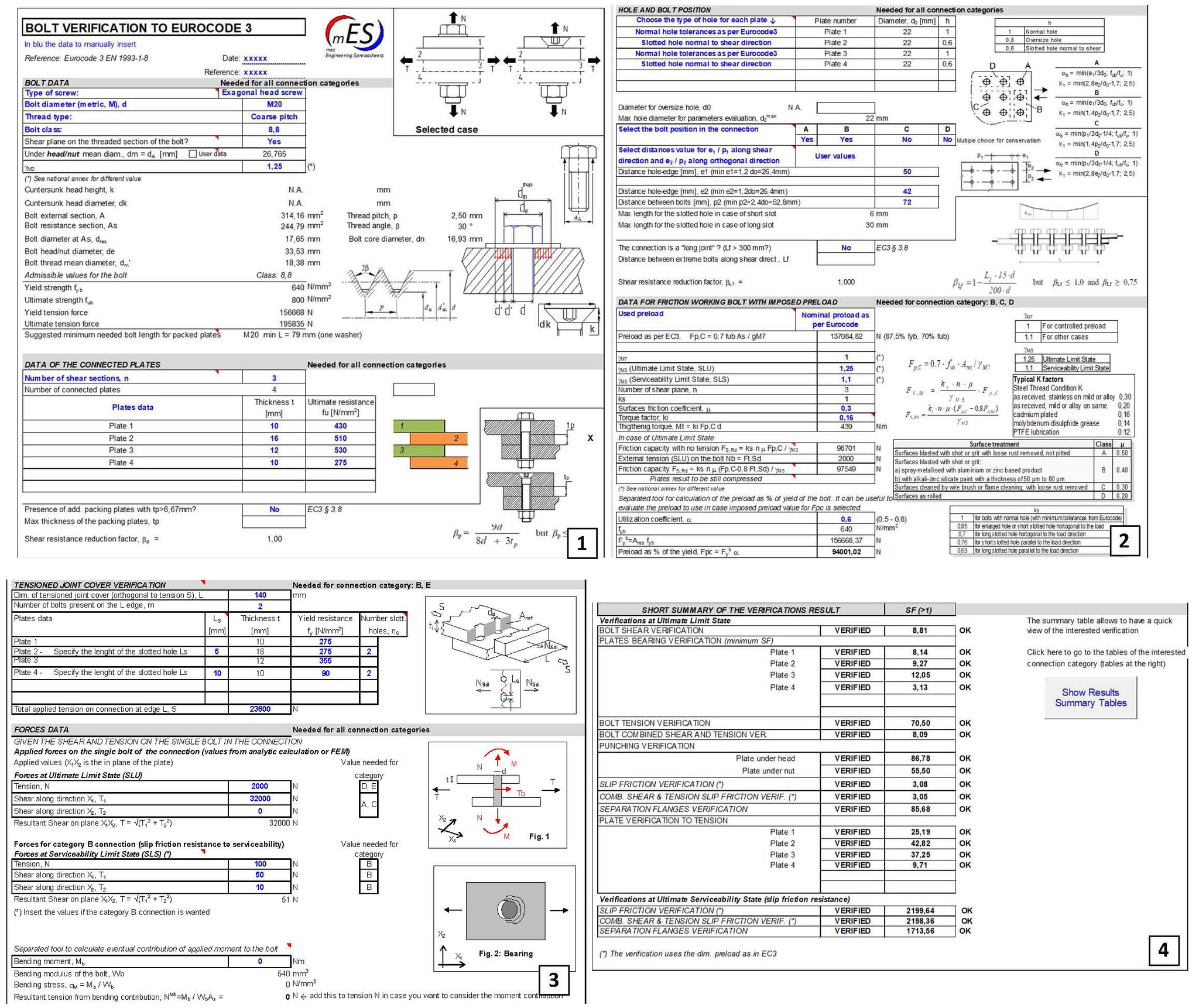 Dimensioning of Bolts - mec Engineering Spreadsheets