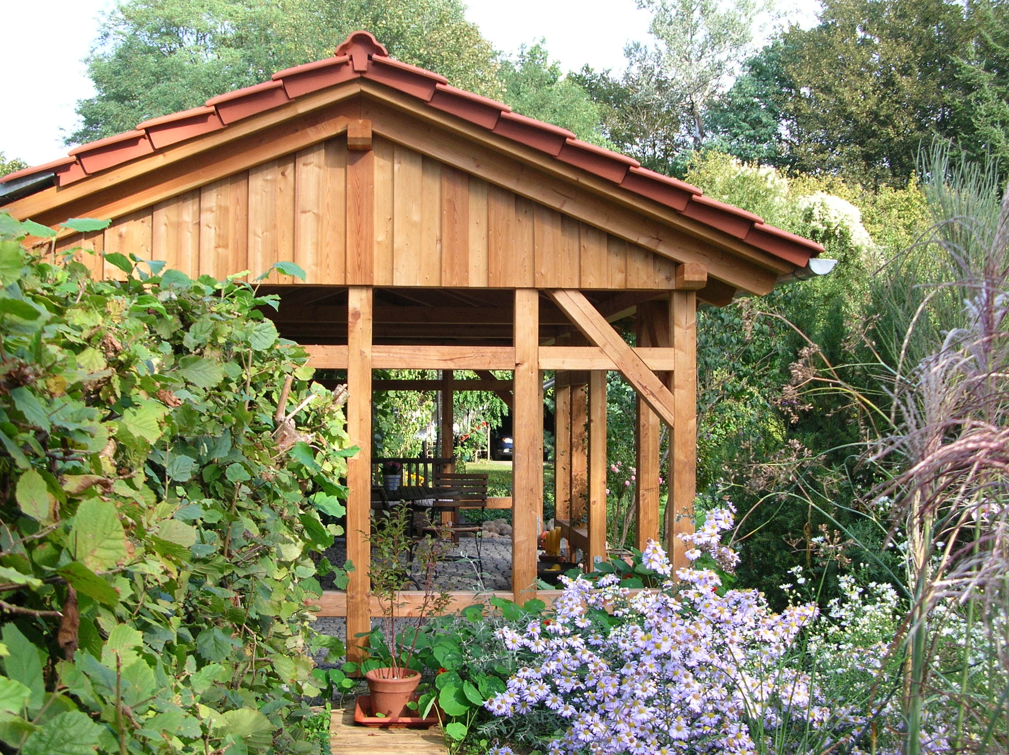 Carport und Garage mit Fachwerk - Premium Carportwerk