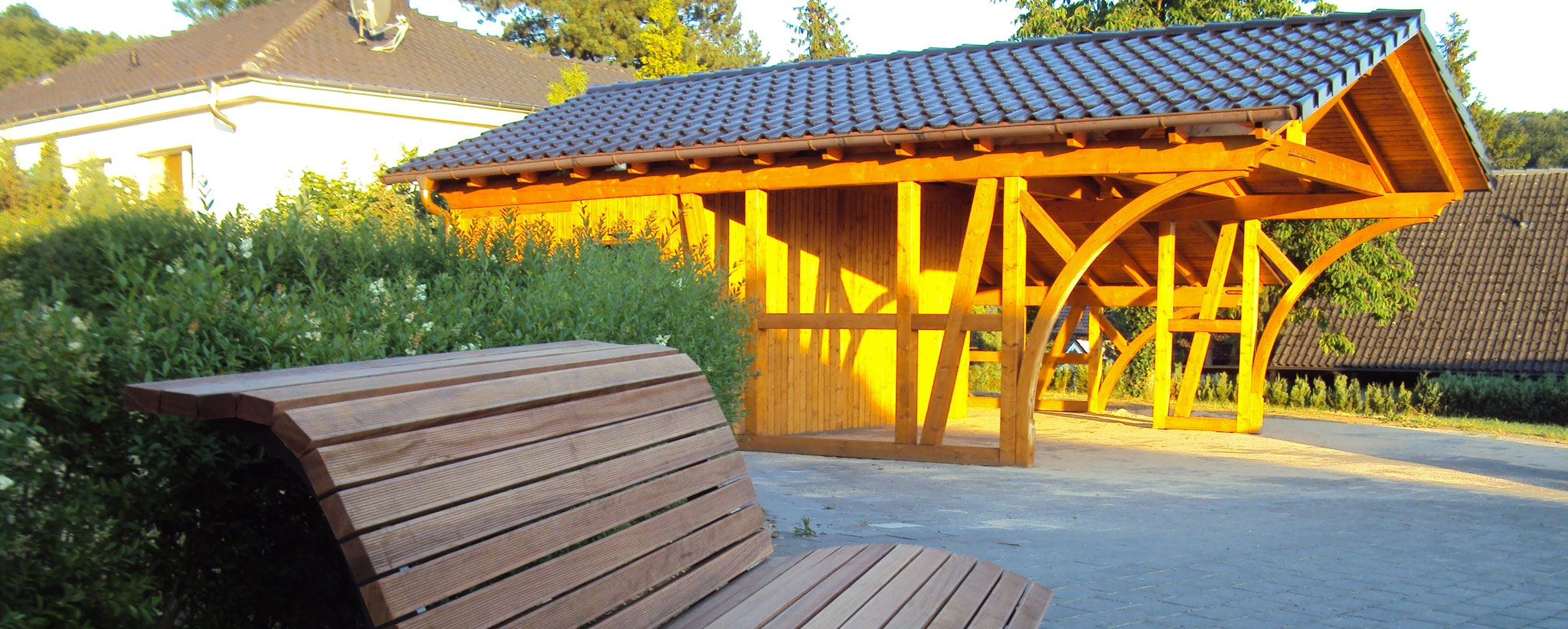 Carport und Garage mit Fachwerk - Premium Carportwerk