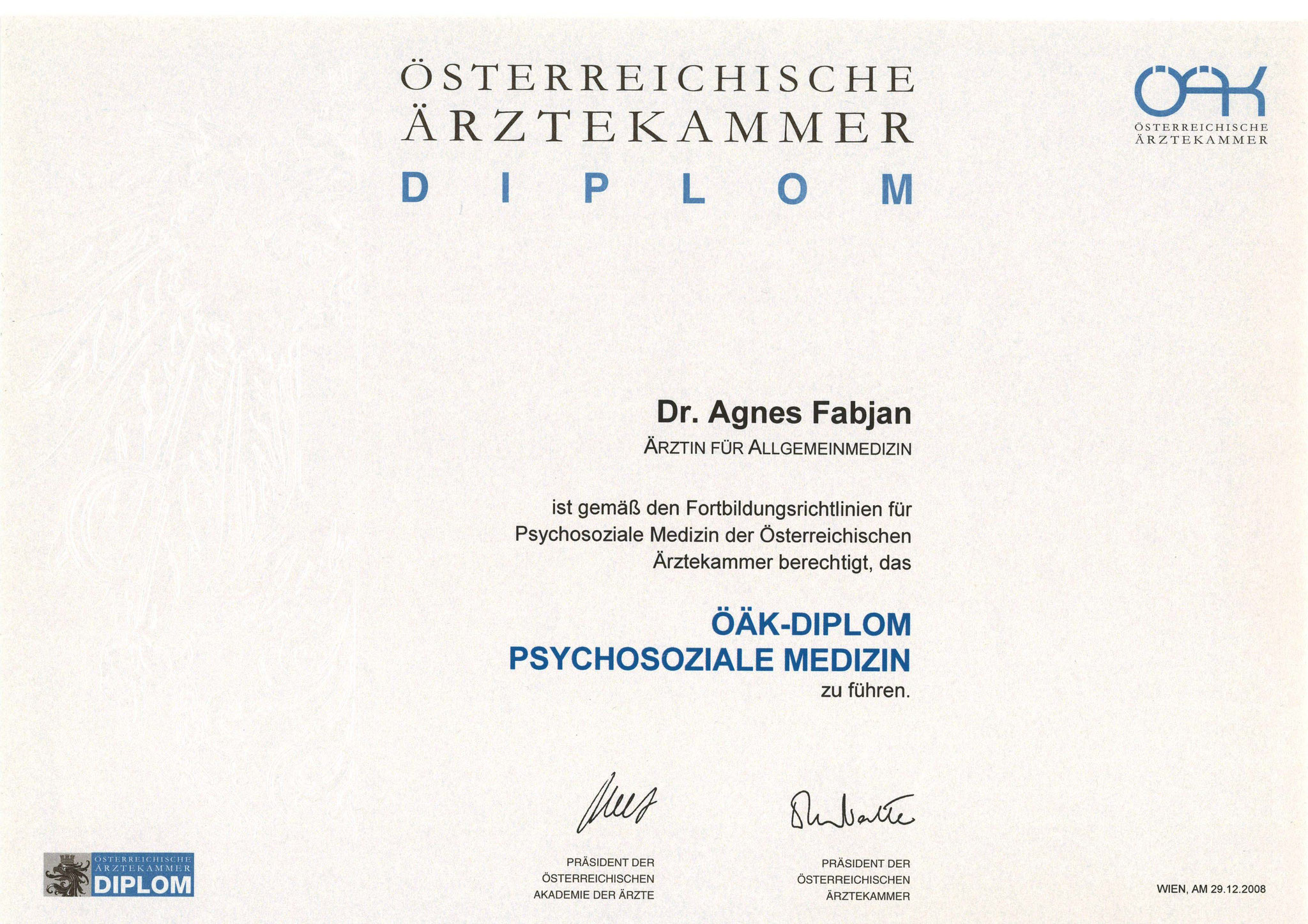 Dr. Fabjan - Dr. Agnes Fabjan-Lerch, Praktische Ärztiin