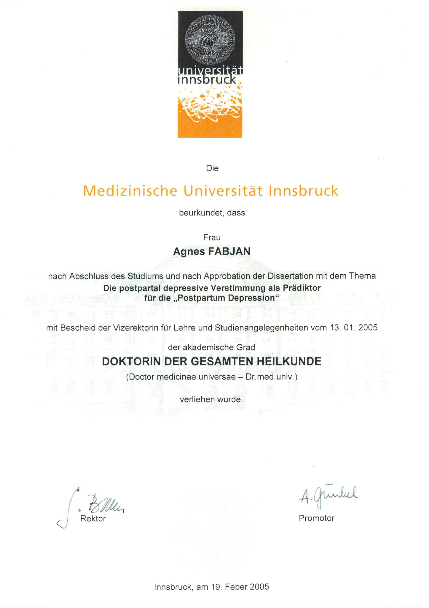 Dr. Fabjan - Dr. Agnes Fabjan-Lerch, Praktische Ärztiin