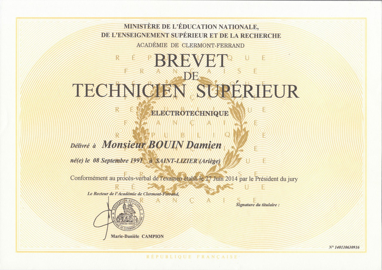Brevet Bts Electrotechnique 2015 – ZMIF