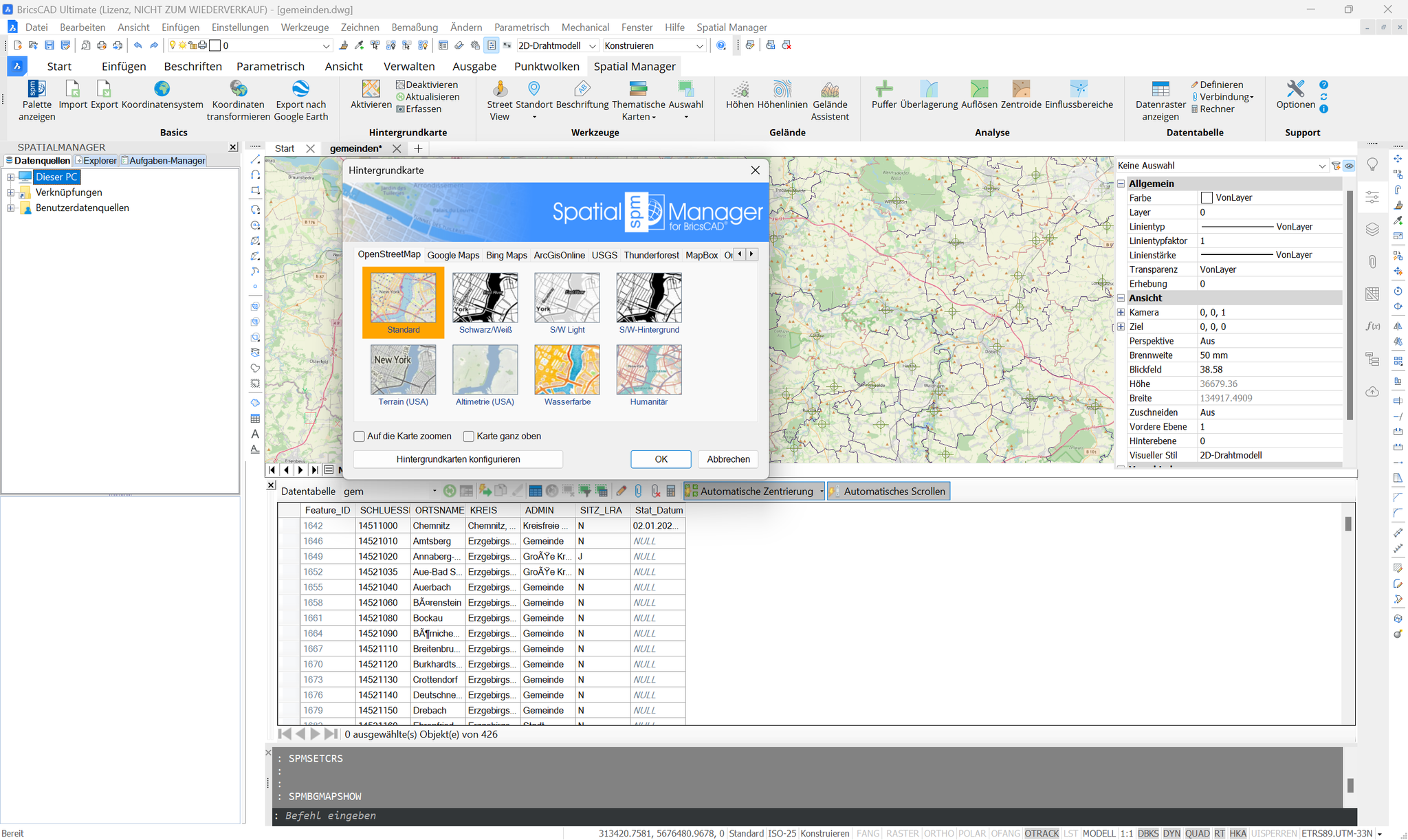 Intergeo Berlin - Spatial Manager Analyse Tools - BricsCAD Import ...