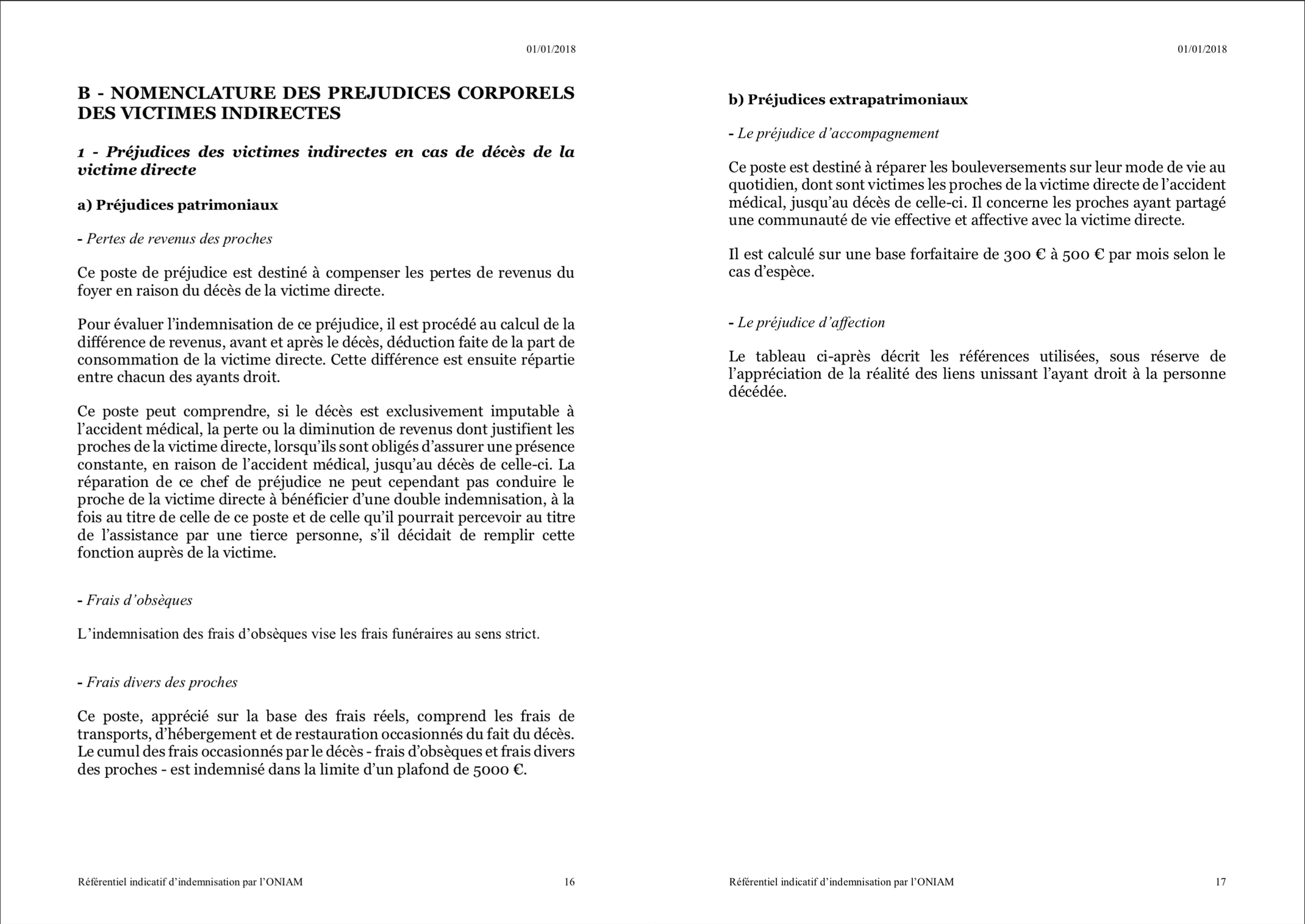 RÉFÉRENCIEL INDICATIF D'INDEMNISATION DE L'ONIAM - Association d'aide ...