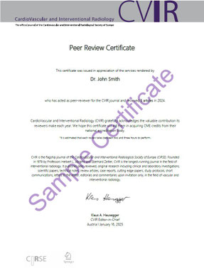 Peer Review Certificate - CVIR - Publish open choice