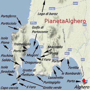 Tutte le spiagge della Sardegna, mappa dettagliata. - Pianeta Alghero