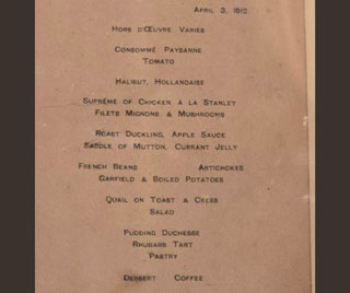 What the Titanic's passengers ate: How menus varied dramatically based ...