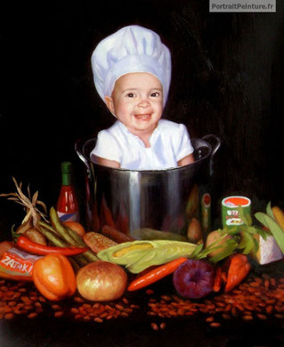 portrait peinture de bebe, peinture avec bebe, portrait peinture bebe ...