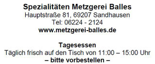 MITTAGSTISCH - metzgereiballess Webseite!