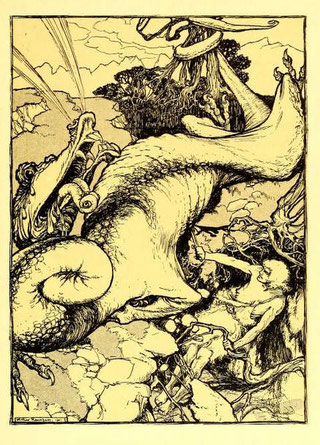 Illustrations of dragons by Arthur Rackham - myfairyland