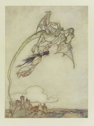 Illustrations of dragons by Arthur Rackham - myfairyland