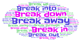 Phrasal verbs con Break en inglés - Ejercicios inglés online