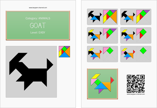 Tangram Goat - Printable tangram worksheet #145 - Providing teachers ...
