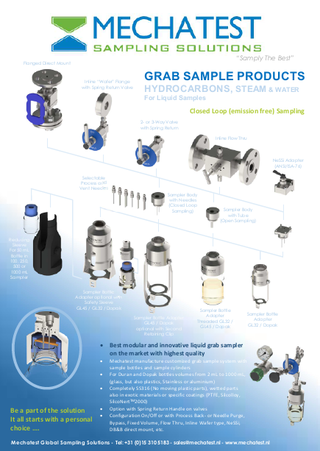 LIQUID SAMPLING SYSTEMS - BOTTLE SAMPLERS FOR LIQUIDS - Mechatest ...
