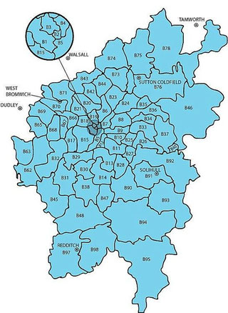 Gazetteer by Postcode - History of Birmingham Places A to Y