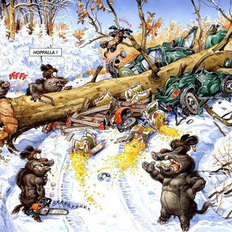 Cartoons zum Thema Jagd von Haralds Klavinius - Jagdhornbläsercorps ...