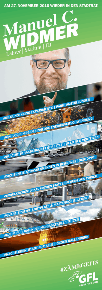 Manuel C. Widmer Stadtrat GFL - Manuel C. Widmer, Stadtrat Bern (GFL)