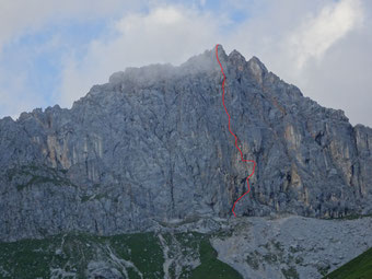 Scharnitzspitze Direkte Südwand "Spitzenstätter/Baldauf" - bergauf ...